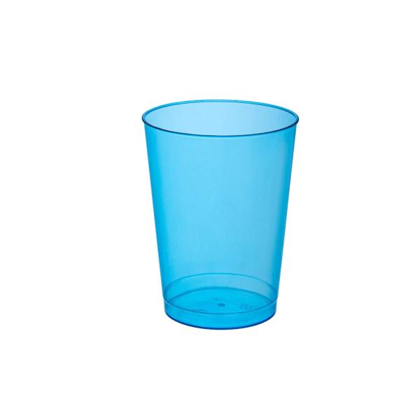 ・Party Essentials neon blue hard plastic 10-ounce tumblers have upscale styling and a classic barware silhouette; colorf...