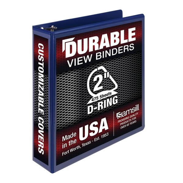 ・Heavy-Duty Design: This Samsill 2 inch 3-ring D-ring binder features a robust D-ring construction that provides tear-re...