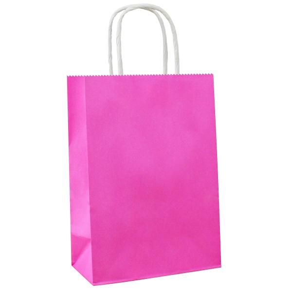 ・Package: 12 PCS hot pink kraft paper gift bags, each bags measure 8.2 x 6 x 3.1 inch・Material: Hot Pink gift bags paper...