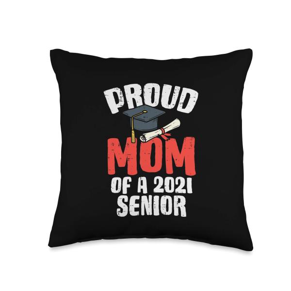 ・Grab this Proud Mom Of 2021 Senior throw pillow as a gift for your MBA, College Student, High School Senior daughter, s...