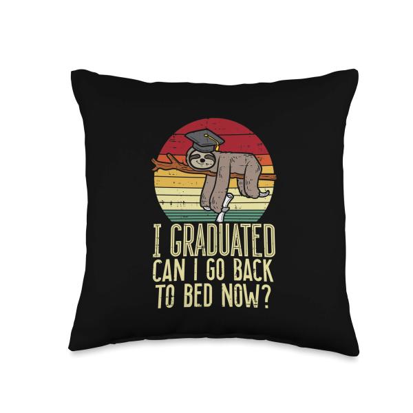 ・Grab this I Graduated Go Back To Bed Now Sloth throw pillow as a gift for your MBA, College Student, High School Senior...