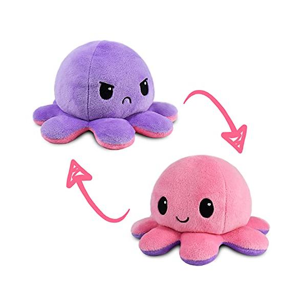 ・Compact Reversible Plushie: This 4-inch Octopus plush flips between two expressive sides for quick, playful mood change...