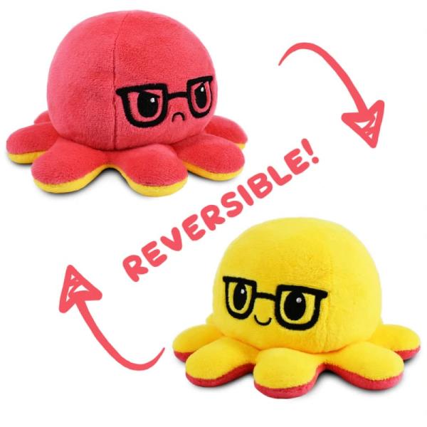 ・Compact Reversible Plushie: This 4-inch Octopus plush flips between two expressive sides for quick, playful mood change...