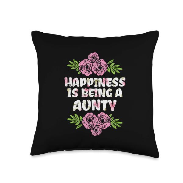 ・Grab this Happiness Being Aunty Flowers throw pillow as a gift for your best mom, mama, grandma, nana, aunt or godmothe...