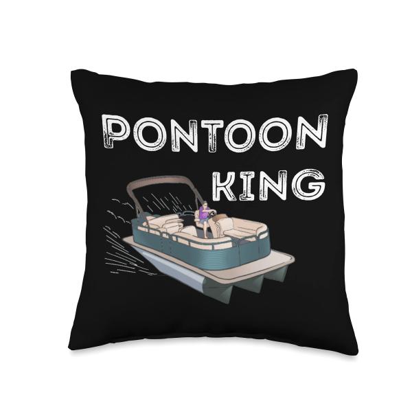 ・This Graphic says "Pontoon King" and shows a pontoon boat. Ideal for pontoon captain and pontoon lover who loves drivin...