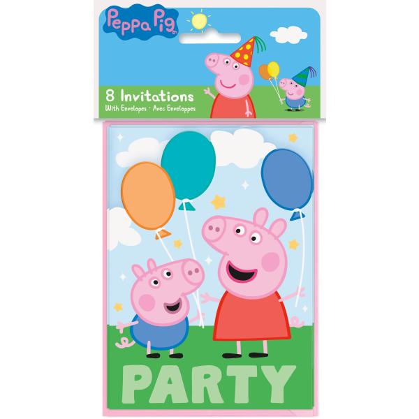 ・VIBRANT ＆ UNIQUE DESIGN: Delightful Multicolor Peppa Pig Rectangular Paper Cards Invitations are perfect for capturing ...