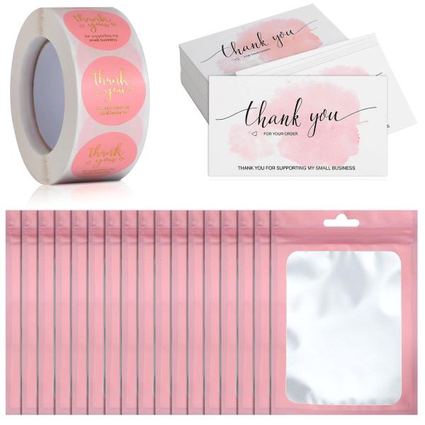 ・Package includes: Thank Cards set including 100 pieces 3.5 x 2 inch Thank for supporting my small business cards, 1 rol...