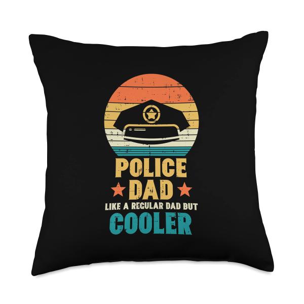 ・Grab this funny Police Dad Regular But Cooler throw pillow for men as a Happy Father's Day gift for your daddy, step da...