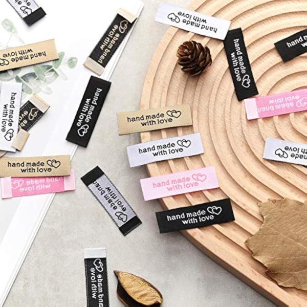 ・Quantity and color: package arrives with 120 pieces sewing labels, which include 4 different colors, namely white color...