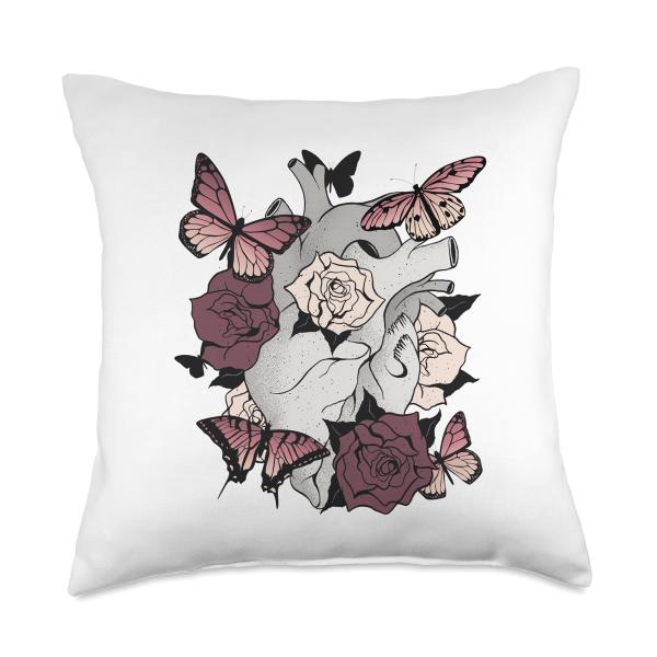 ・Beautiful anatomical heart print design decorated with flowers and butterflies for men or women and also for the little...