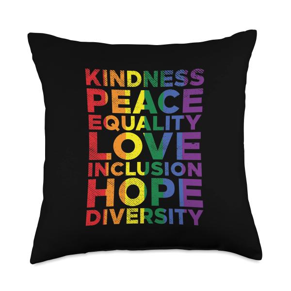 ・Grab this cute Kindness Equality Love throw pillow for your gay boyfriend, girlfriend or proud ally friend! It's the pe...