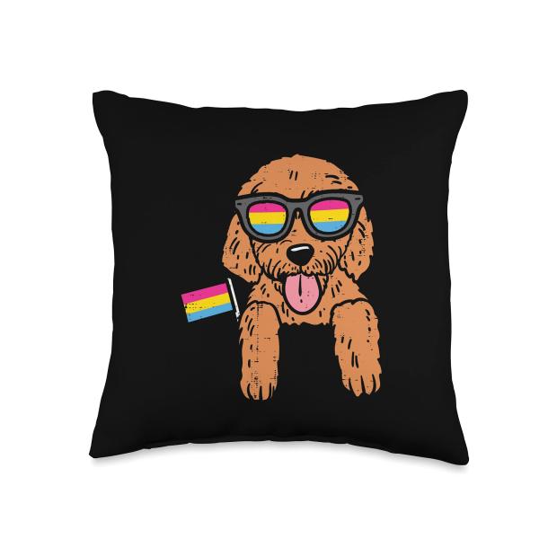 ・Grab this cute Goldendoodle Dog Sunglasses throw pillow for your pansexual friend! It's the perfect pan pride gift idea...