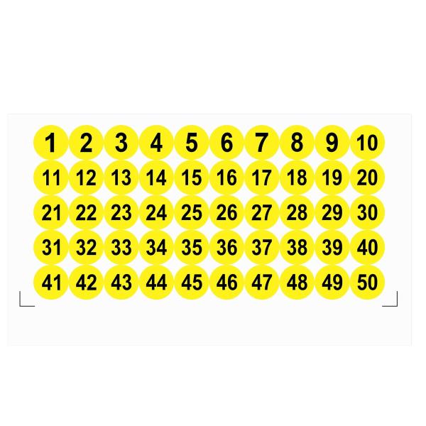 ・[Size] - 0.98inch(25mm) in diameter, black number and yellow background.・[Feature] - PVC Material is waterproof. Great ...
