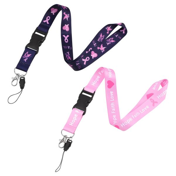 ・PACKAGE CONTAINS--2 pcs breast cancer awareness lanyards in 2 different styles, which are approx 20.27*0.98inches.・BEAU...