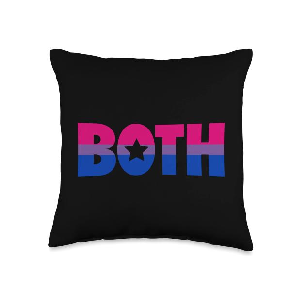 ・This LGBTQ Pride Both Cute Minimalist Bisexual Pride Flag Color Design Merch merch art for the special bi and proud gir...