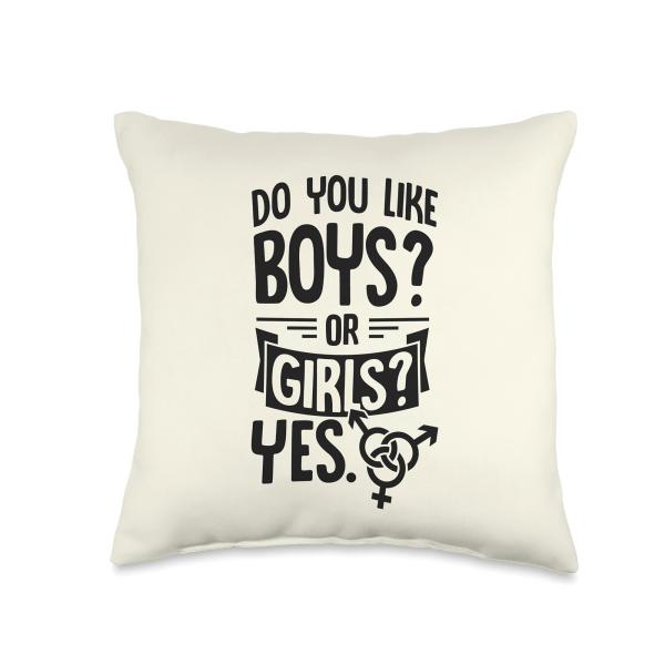 ・This LGBTQ Pride Do You Like Boys Or Girls Yes Funny Bisexual Pride Quotes merch art for the special bi and proud girlf...