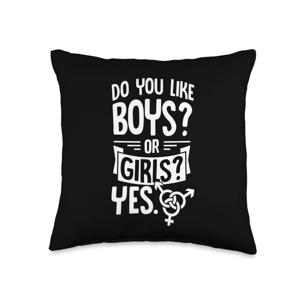 ・This LGBTQ Pride Do You Like Boys Or Girls Yes Funny Bisexual Pride Quotes merch art for the special bi and proud girlf...