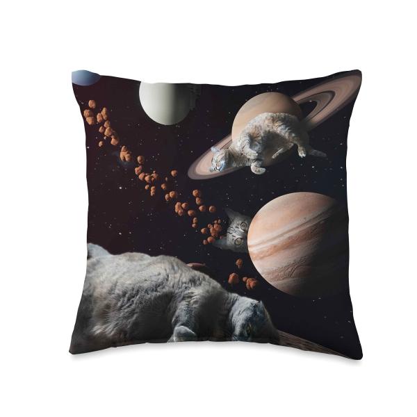 ・Pick up this funny space kitty cats design.・100% spun-polyester fabric・Double-sided print・Filled with 100% polyester an...