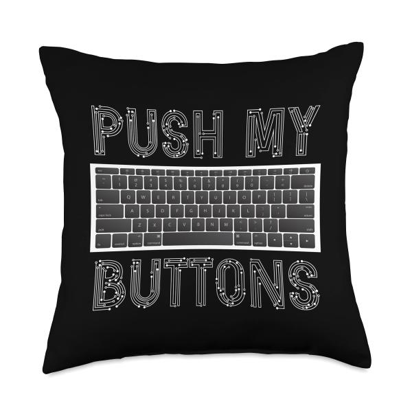 ・Funny keyboard design with the text saying "Push my buttons" featuring keyboard layout. Perfect for introvert computer ...