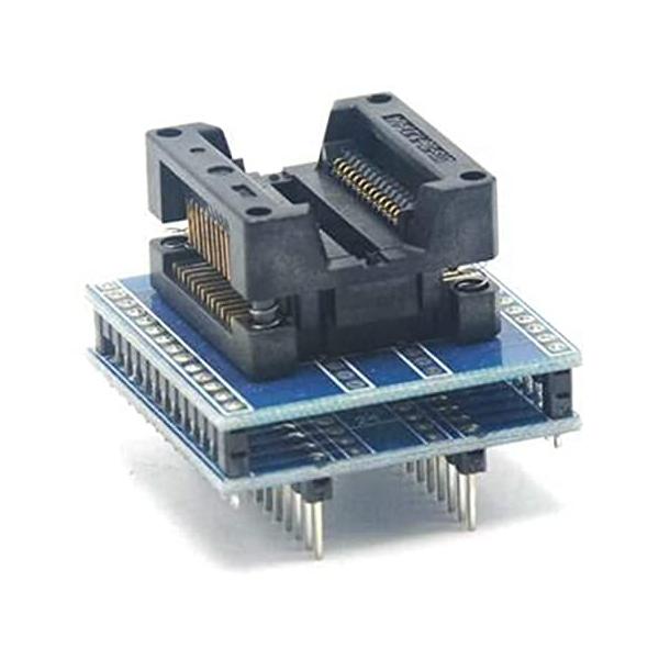 SOP28からDIP28への変換ICソケットアダプター。ピン間隔1.27mmのSOP16/SOP20/SOP28チップをDIPソケットに変換して使用可能。プログラマー（ALL-100GANGなど）との組み合わせでICのリード・ライト作業を効...