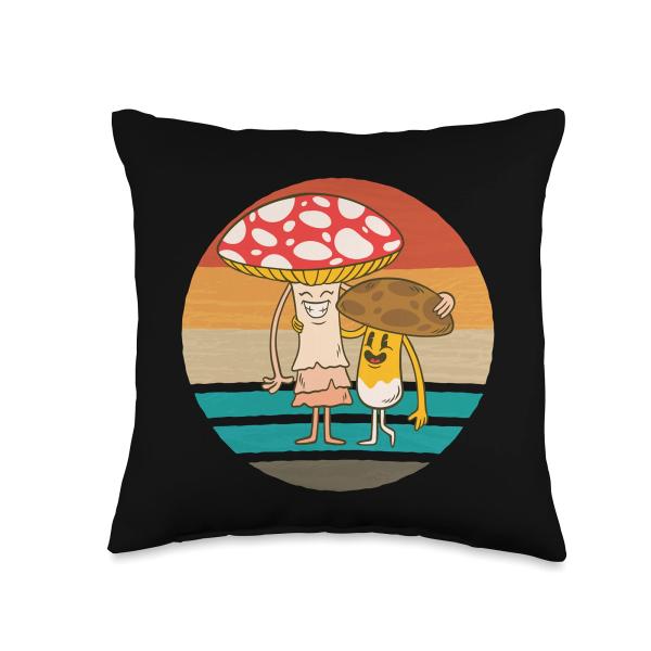 ・Retro Fungus festival hunting adventure with morel, portobello, shiitake, oyster, chanterelle, forest or wild graphic d...