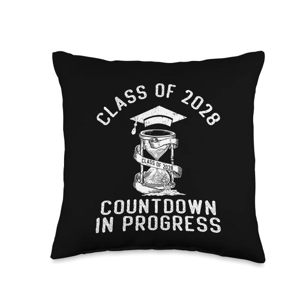 ・Senior 2028 tee reads Class of 2028 6th Grade 5th Grade 4th Grade 7th Grade 8th Grade Countdown in Progress in distress...
