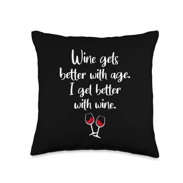 ・Wine Gets Better With Age I Get Better With Wine Design with two red wine glasses.・Wine quote meme design for red wine ...