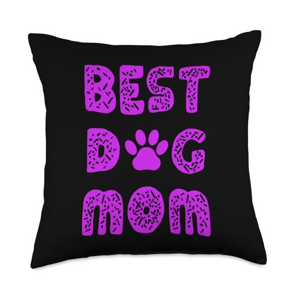 ・Best Dog Mom with Dog Paw Print design features Best Dog Mom in a fun donut sprinkles font plus a dog print right in th...