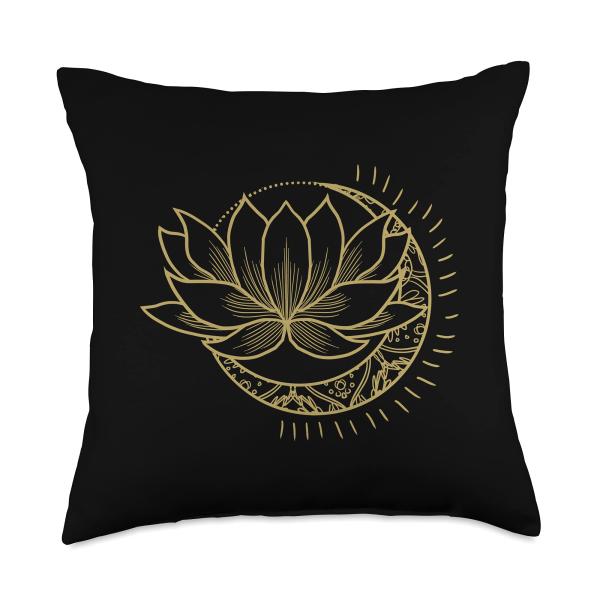 ・Grab this Minimal Crescent Moon Lotus Flower cushion as a gift for your mom, dad, husband, wife, boyfriend, girlfriend,...