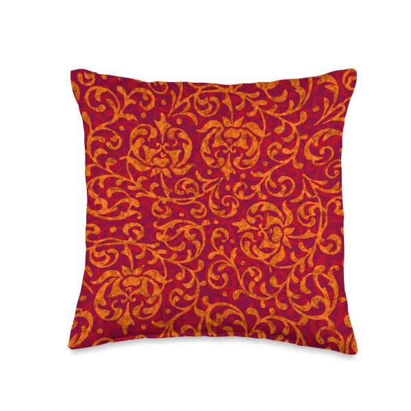 ・Beautiful rich and regal red and gold pattern inspired by Victorian and Pre-Raphaelite Design・Arts and Crafts Floral Da...
