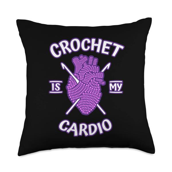 ・A good yarn keeps the crocheter heart pumping. Anatomical human heart made of yarn with crocheting hooks and funny quot...