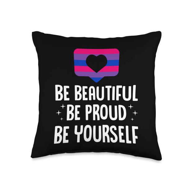 ・This LGBTQ Pride Be Beautiful Be Proud Be Yourself LGBTQ Bisexual Pride Flag merch art for the special bi and proud gir...