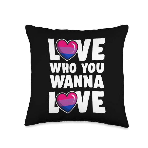 ・This LGBTQ Pride Love Who You Wanna Love Bisexual Pride Flag Heart Love Heart merch art for the special bi and proud gi...