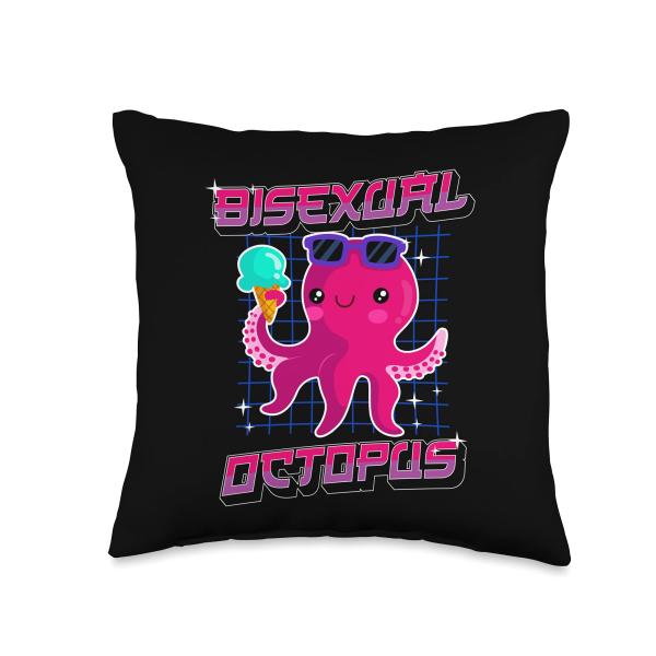 ・This LGBTQ Pride Bisexual Octopus Kawaii Japanese Cute Girly Aesthetic Stuff merch art for the special bi and proud gir...