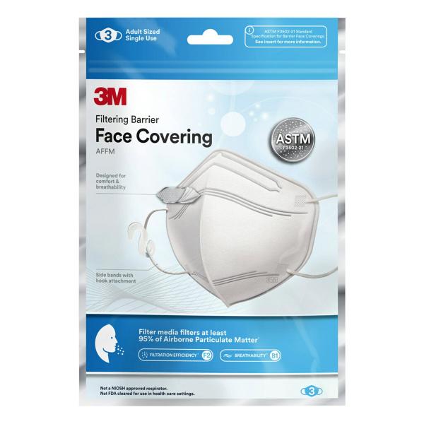 ・Not a NIOSH approved respirator. Tested to ASTM F3502-21 as a Barrier Face Covering・Same product with a new name. 3M Ad...