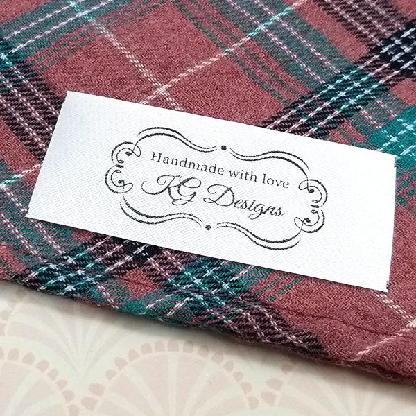 ・Set of 100pcs custom clothing labels. Your text with our designs. Custom any text such as handmade by your name, handma...