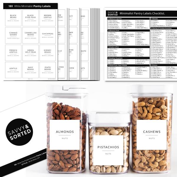 ・TIKTOK PANTRY ORGANIZATION - 180 Kitchen Container Labels to keep food fresh and pantry tidy. Match style with Savvy ＆ ...