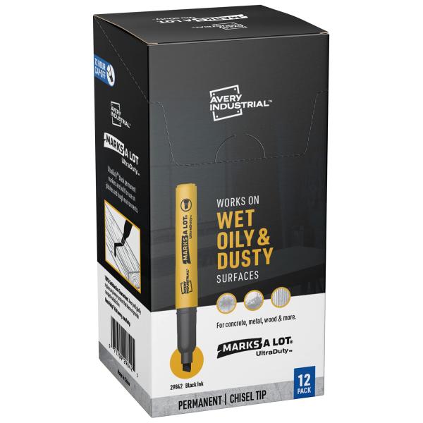 ・Mark on virtually any surface with sturdy black permanent markers built for use on the jobsite and in tough environment...