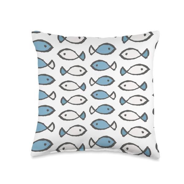 ・This cute marine design on a solid white background is great for fishing enthusiasts, surfers and fish lovers. The soft...