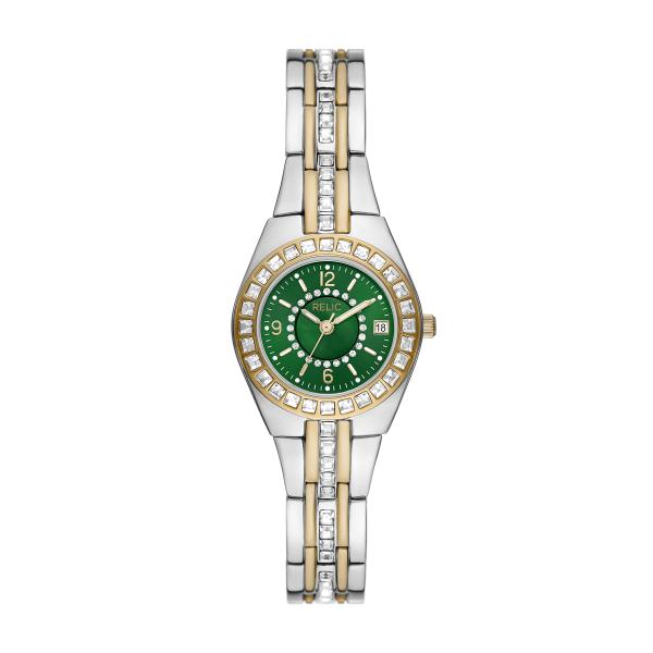 ・Editor's Notes: This 28mm Queen's Court watch features a green dial, three-hand/date movement and two-tone metal bracel...
