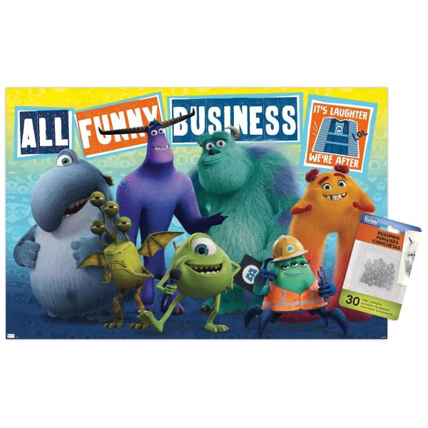 ・THIS TRENDS DISNEY MONSTERS AT WORK - FUNNY BUSINESS WALL POSTER uses high-resolution artwork and is printed on PhotoAr...