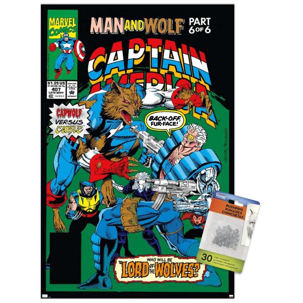 ・THIS TRENDS MARVEL: YEAR OF THE SHIELD - CAPTAIN AMERICA WEREWOLF - CABLE WALL POSTER uses high-resolution artwork and ...