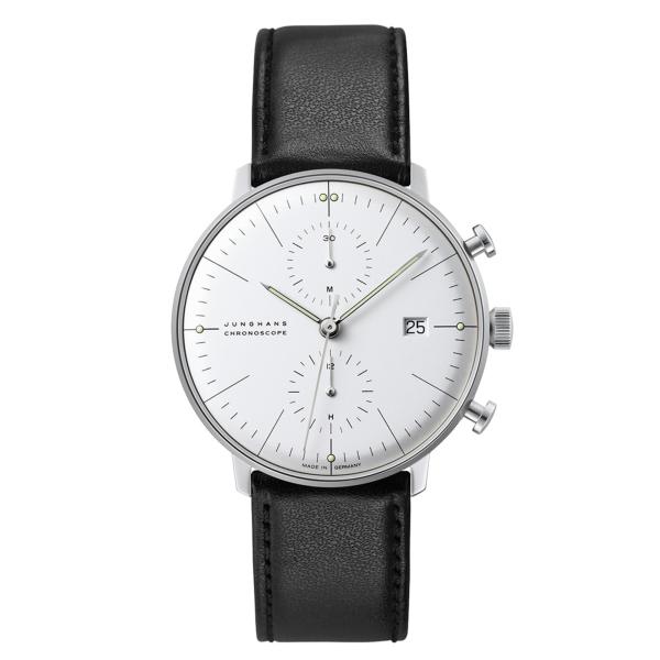 ・Refined Craftsmanship - The Junghans Max Bill Chronoscope automatic watch for men combines Bauhaus design with mechanic...