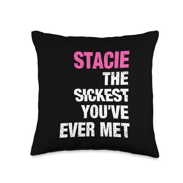 ・Custom design with first given name for girls・Personalized gift for Stacie・100% spun-polyester fabric・Double-sided prin...