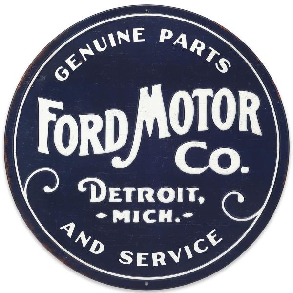 ・Ford licensed product: Celebrate American automobilia with this navy and white vintage-style sign inspired by the 1903 ...