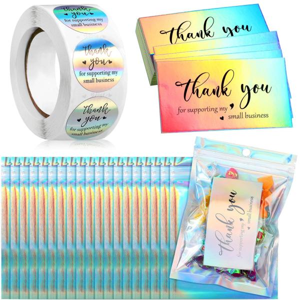 ・Package includes: Thank Cards set including 100 pieces 3.5 x 2 inch Thank for supporting my small business cards, 1 rol...
