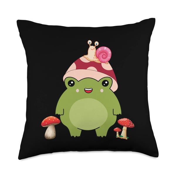 ・This frog tshirts features a cute frog with mushroom hat and snail is a cool outfit for frog and froggie lover, toad fa...