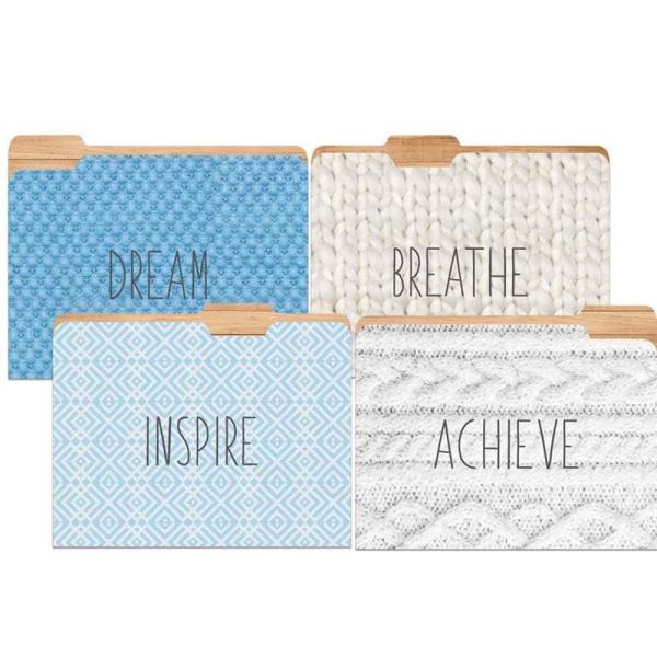 ・Features four complementing patterns・Each file folder measures approx. 9" H x 11.5" W・Perfect for classroom organizatio...
