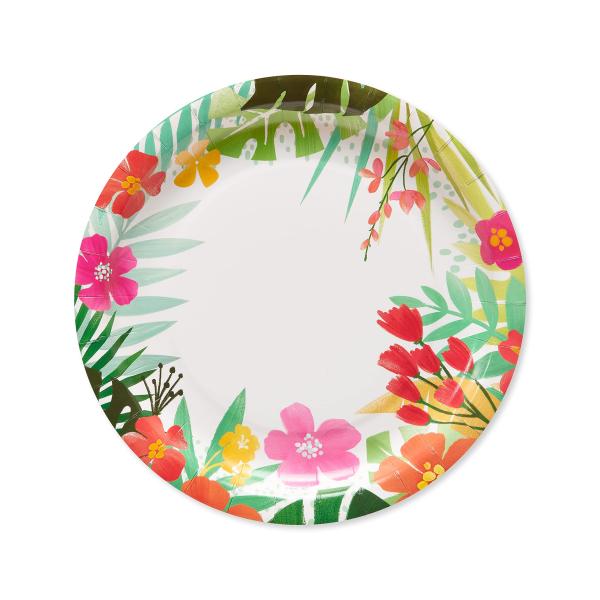 ・Includes 36 large round party plates・Party plates measure 9 in. x 9 in. and features a pattern of tropical luau florals...