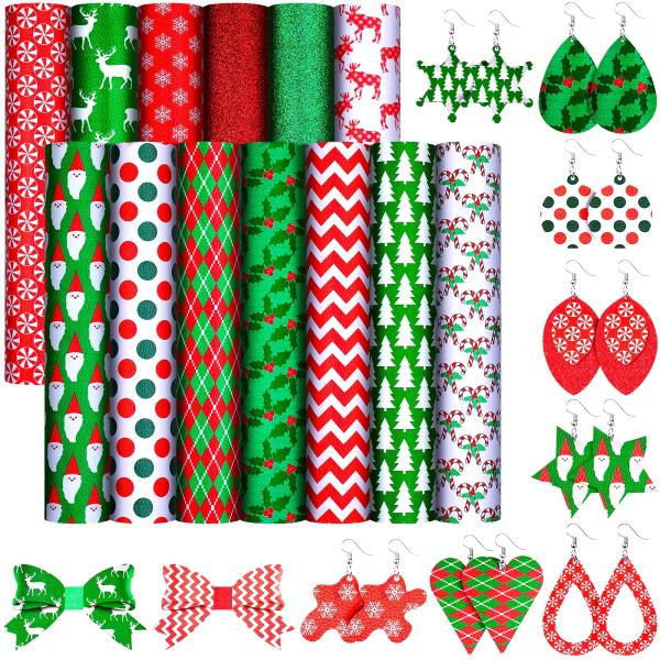 ・What you get: you will receive 13 pieces Christmas leather sheets with different colors and patterns in the package, wh...